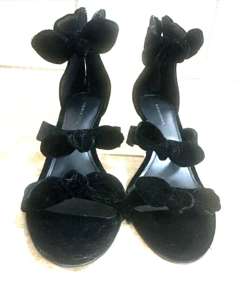 Banana Republic Velvet Bare High Heel Bow sz.10 Back Zip New in Box | eBay