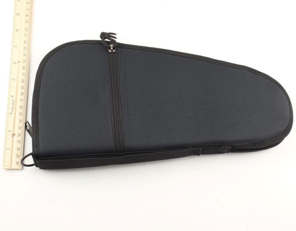 Handgun Pistol Gun Storage Case Transport 14" Black Condura Soft Lining ...