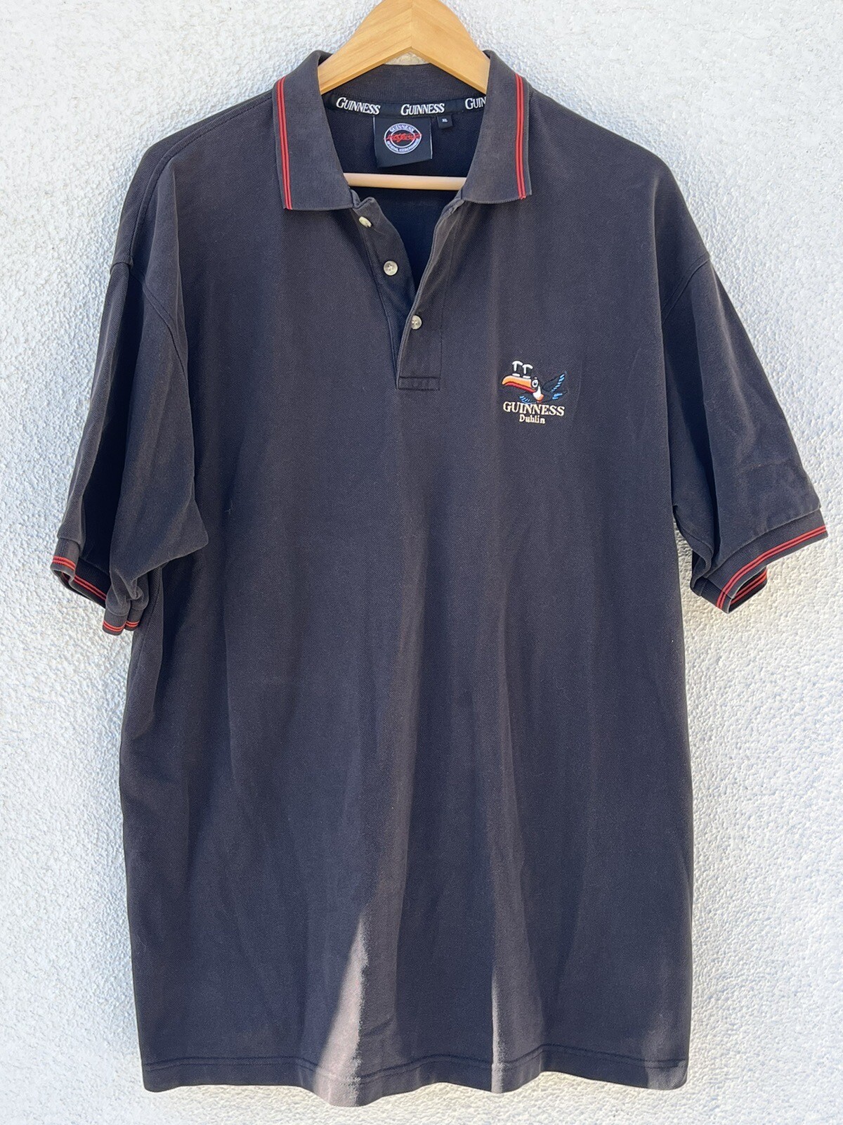 GUINNESS Dublin Toucan Bird Logo Black Polo Size XL E… - Gem