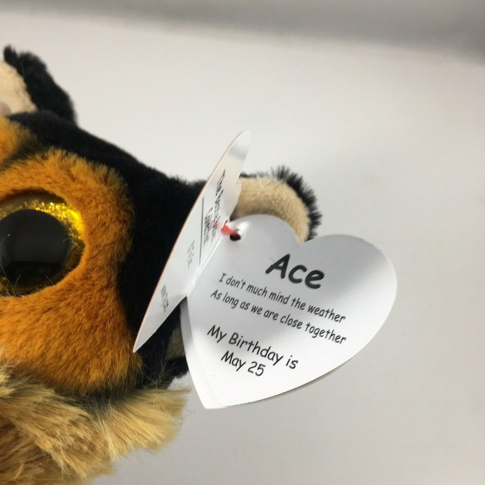 Ty Beanie Baby Bellies - ACE the German Shepherd (6 inch) Stuffed Plush ...