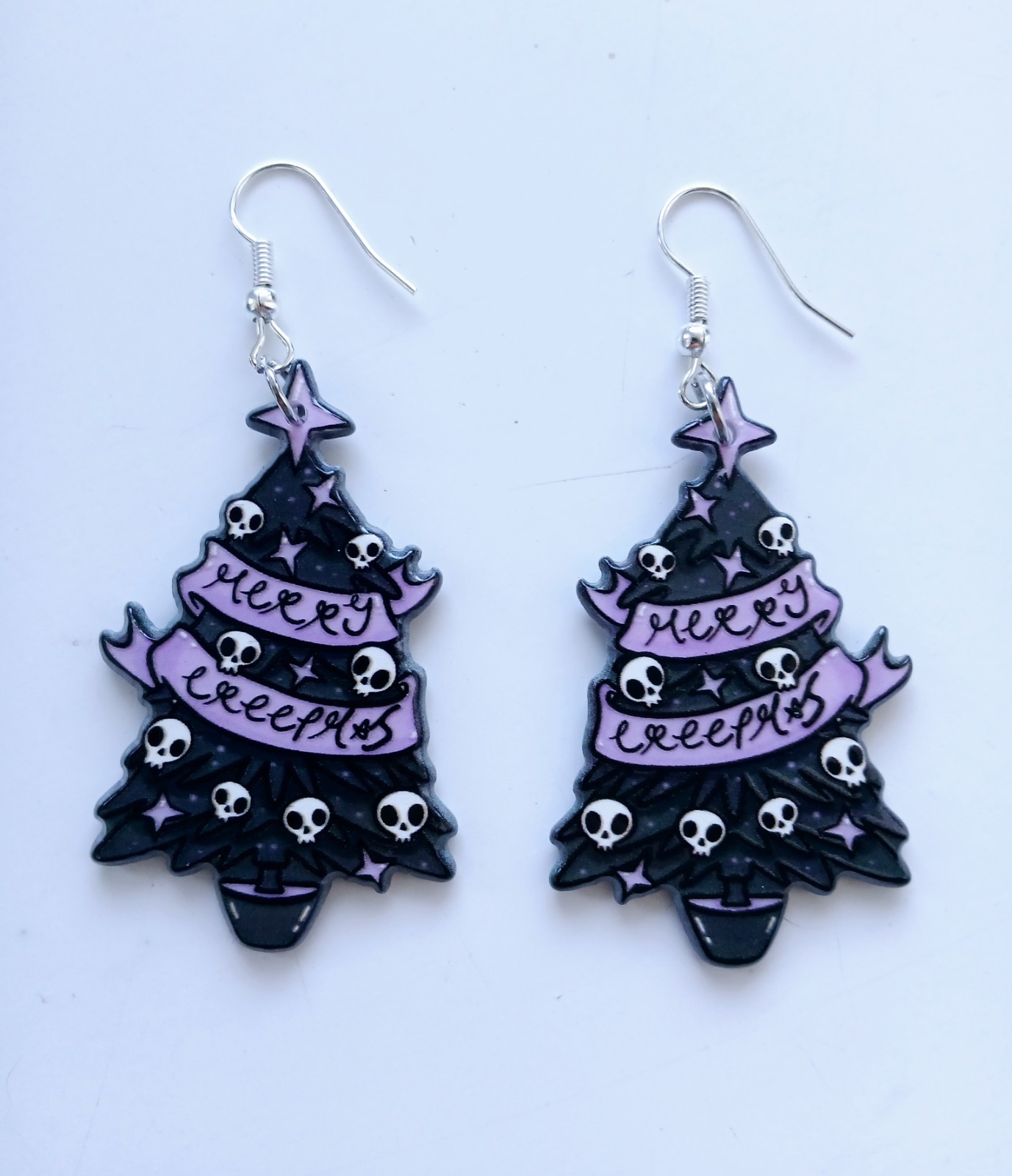 merry creepmasl Christmas Tree earrings Spooky emo goth gothmas | eBay