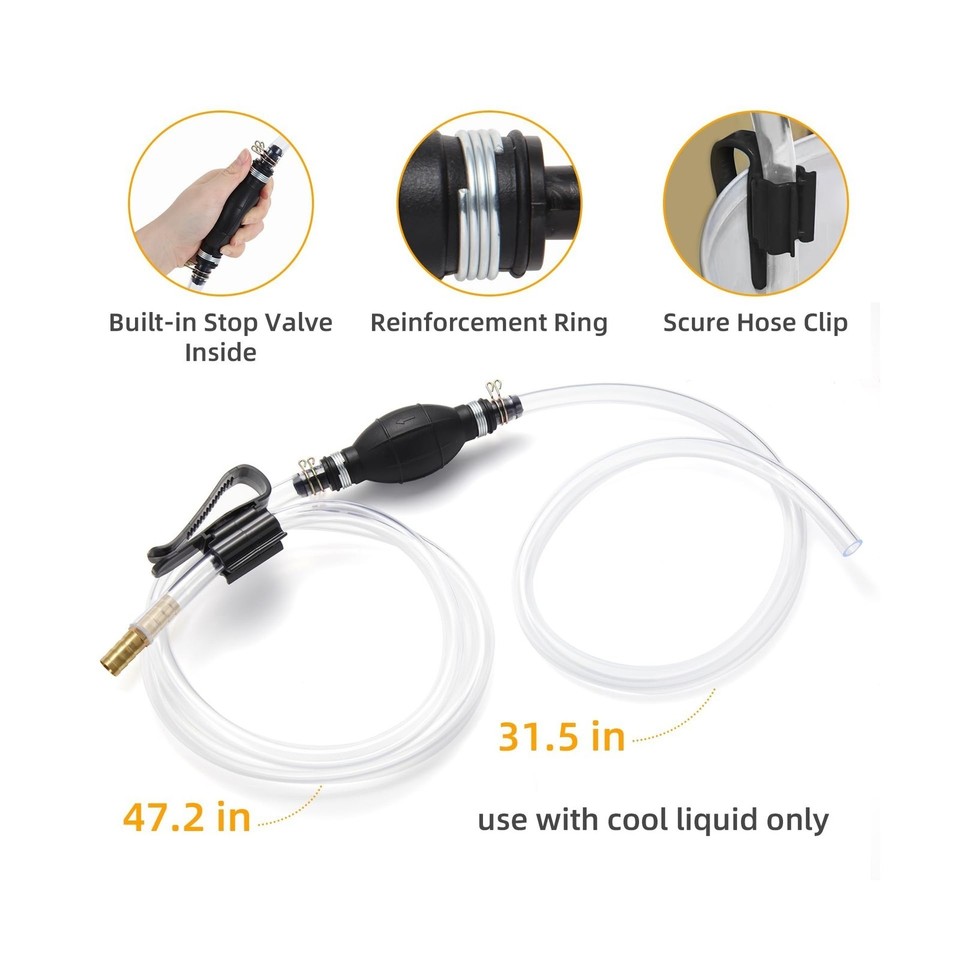Gasoline Siphon Hose Pump, Hand Fuel Transfer Pump, High Flow Gas ...