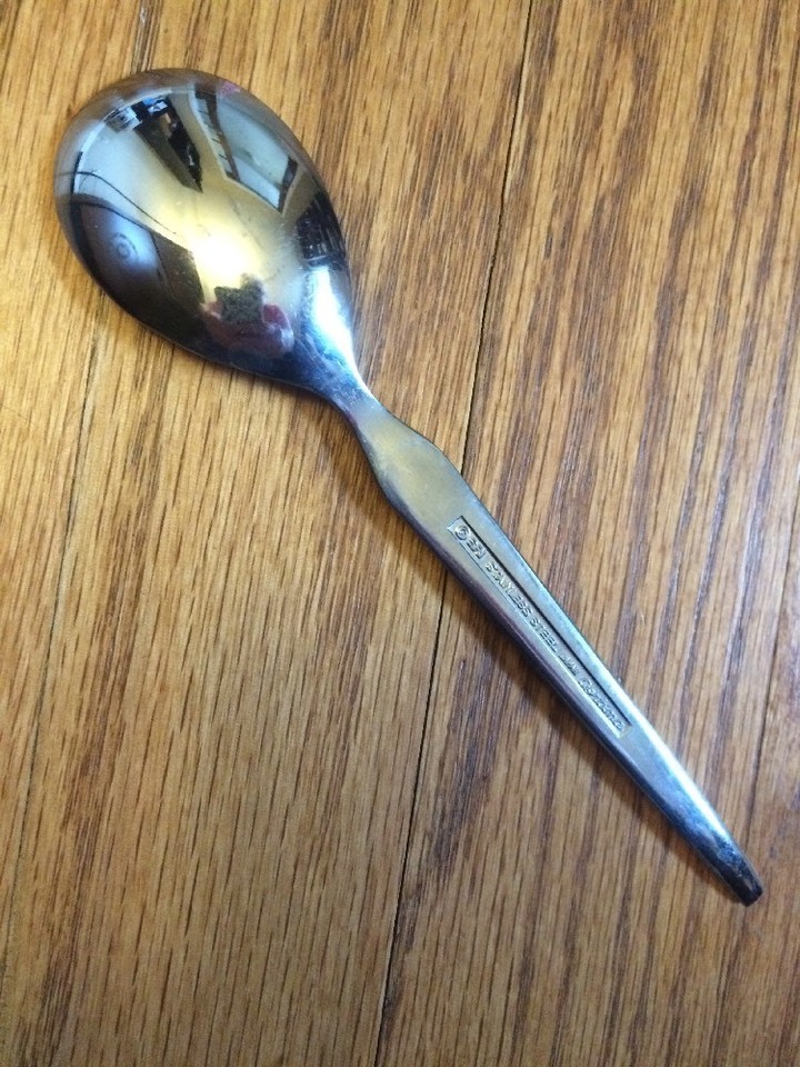 SRI Stanley Roberts Stainless Inverted V Satin CORTINA Sugar Spoon 6.25 ...