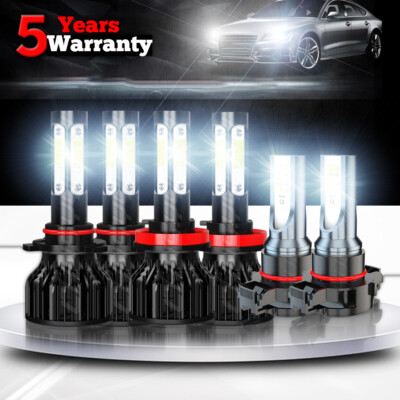 12000K LED Headlight+Fog Light Bulbs Kit For Chevy Silverado 1500 2500 ...