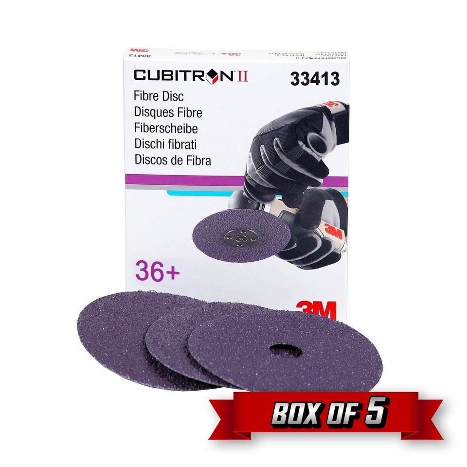 3M 33413 | Cubitron II Fibre Disc, 5" x 7/8", 36+ Grit {5pk} | eBay