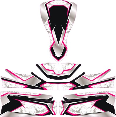 FLORAL PINK CUSTOM FULL KART STICKER KIT - KARTING - GO KART ...