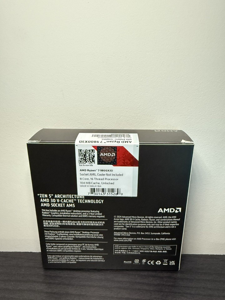 AMD RYZEN 7 9800X3D 8-Core, 16-Thread Desktop Processor | eBay