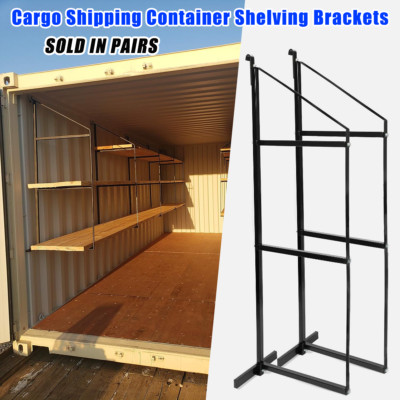 2 Pack 3-Tier Cargo Shipping Container Shelving Shelf Brackets 24" D x ...
