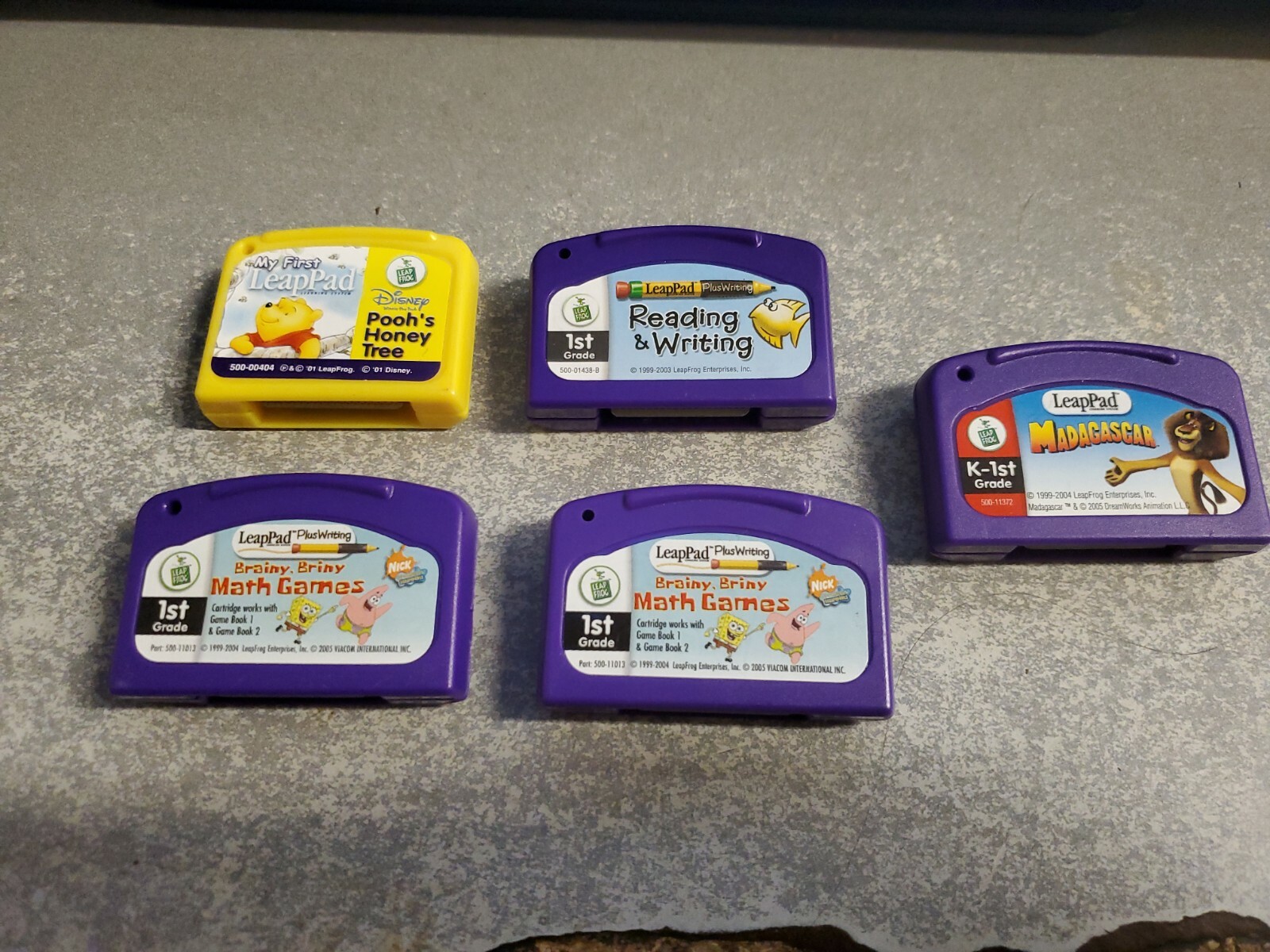 Lot Of 5 Leap Frog Explorer LeapPad Games, Pooh, Madagascar, Spongebob ...