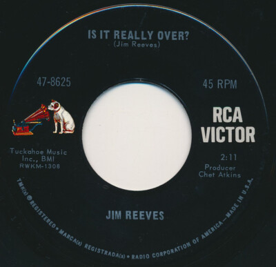 Jim Reeves - Is It Really Over? 1965 7", Roc RCA Victor 47-8625 Very ...