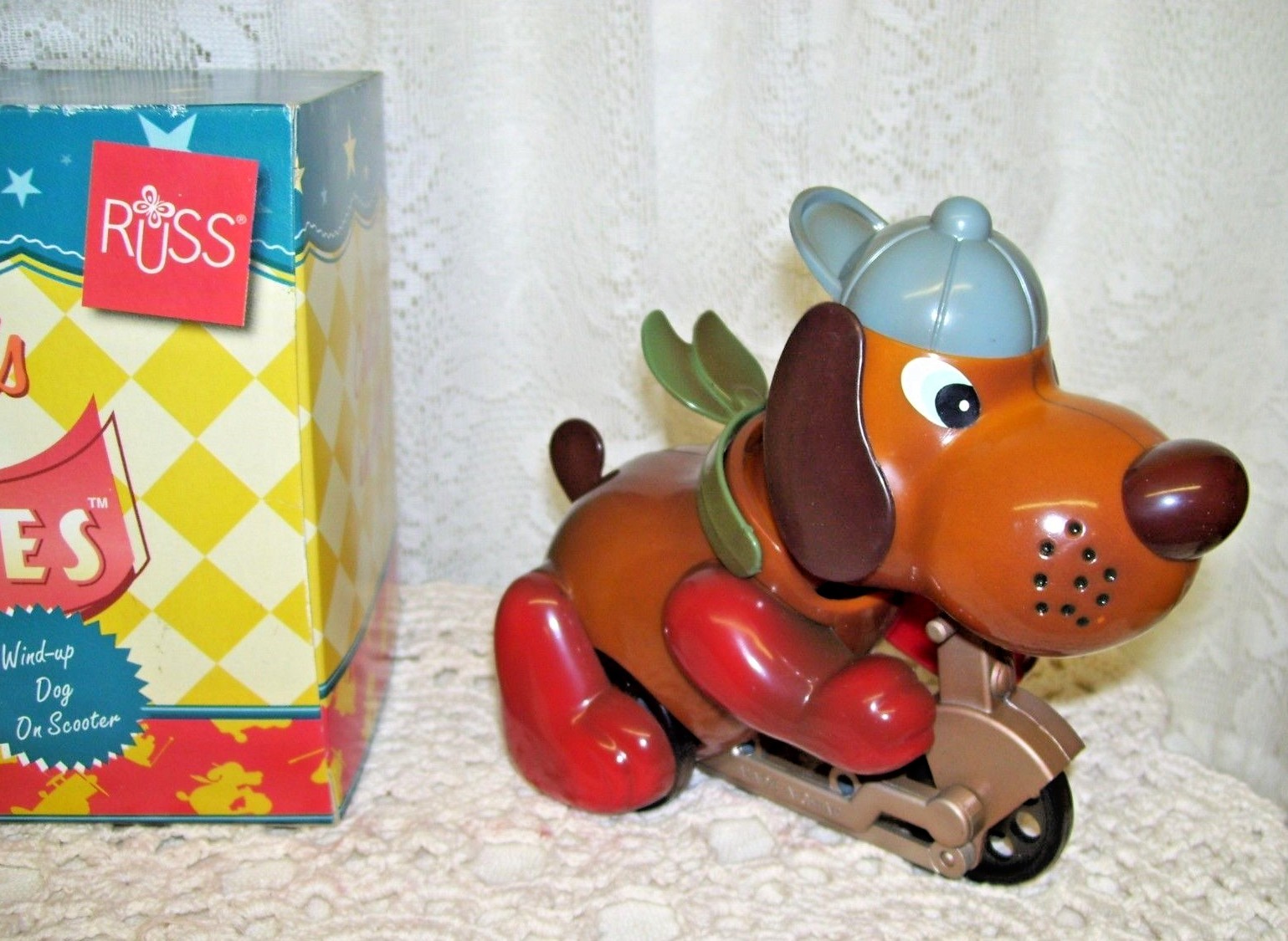 Vintage Russ Berrie Co. Wind-up Dog on Scooter MIB | eBay