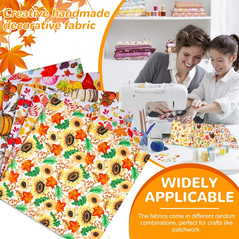 80pc 10x10" Fall Cotton Fabric Squares Quilting Patchwork Autumn ...