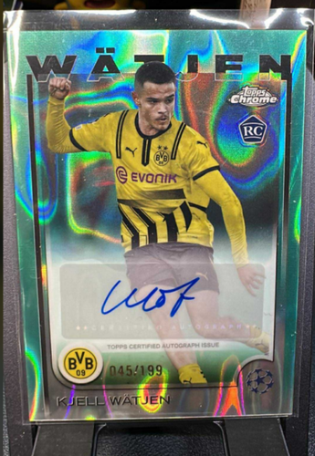 2024-25 Topps Chrome UEFA CC Kjell Watjen #CA-KW Aqua Lava /199 Auto RC ...