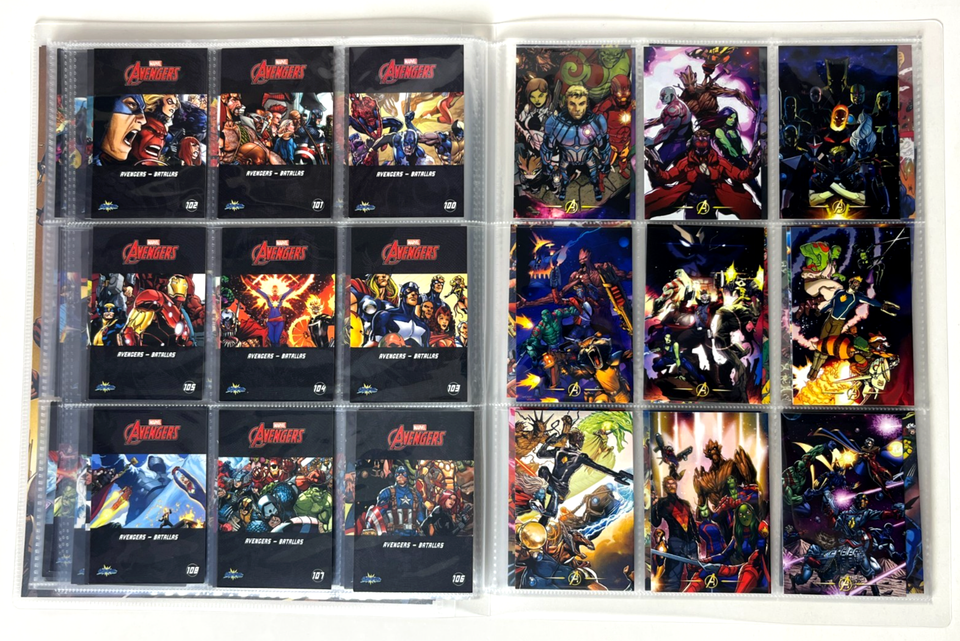 2025 MARVEL AVENGERS CARDS Full Set 146/146 + Binder Collector Peru MCU ...
