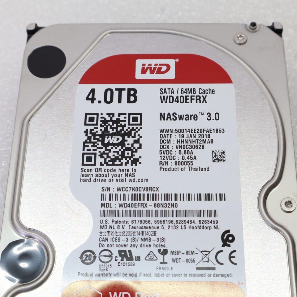 WD RED WESTERN DIGITAL WDC WD40EFRX-68N32N0 4TB 3.5 SATA NAS HDD T5-C2 ...