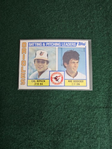 1984 Topps Cal Ripken Jr & Mike Boddicker Batting/Pitching Leaders ...
