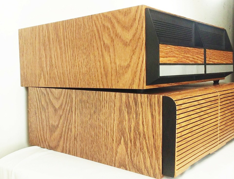 Vtg 80s 90s woodgrain vhs videocassette tape holder box storage 2 ...