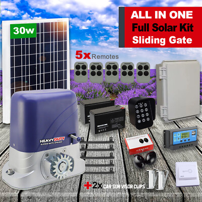 RITROX Full Solar Powered Sliding Gate Motor/Opener 4/5/6/7m Rack 5x ...