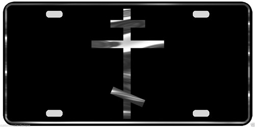 Orthodox Cross License Plate Christian Religious Chrome & Regular Vinyl ...