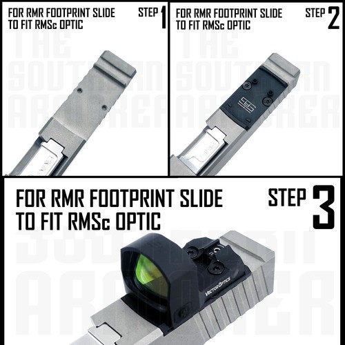 RMR To RMSc Adapter Plate for RMR slides TO FIT RMSc 407K 507K ROMEO ...