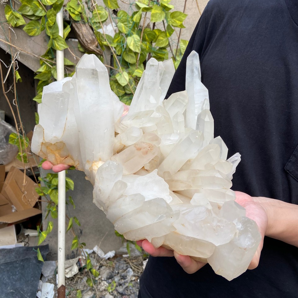 20.7lb Natural Clear White Quartz Crystal Cluster Rough Healing ...