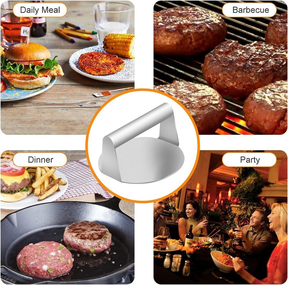 Hamburger Meat Press 430 Stainless Steel Circular Square Burger Meat ...