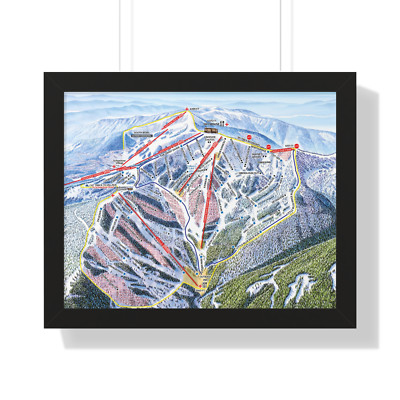 Back-Side Schweitzer Mountain ID Trail Map Framed Poster Idaho Ski Resort 20x16 | eBay