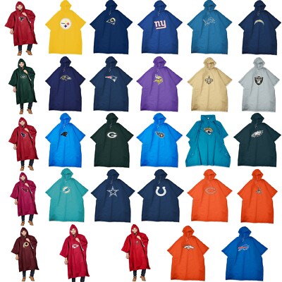 Football Deluxe Adult Rain Poncho with Hood 44" x 49" Reusable | eBay
