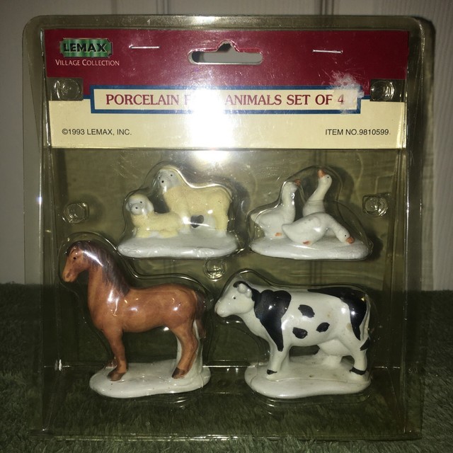 1993 Lemax PORCELAIN FARM ANIMAL Village Collection - Set of 4 Farm ...