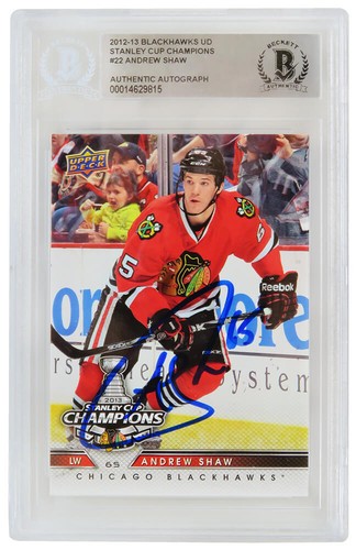 Andrew Shaw autographed 2012-13 Upper Deck SC Champs Hockey Card #22 ...