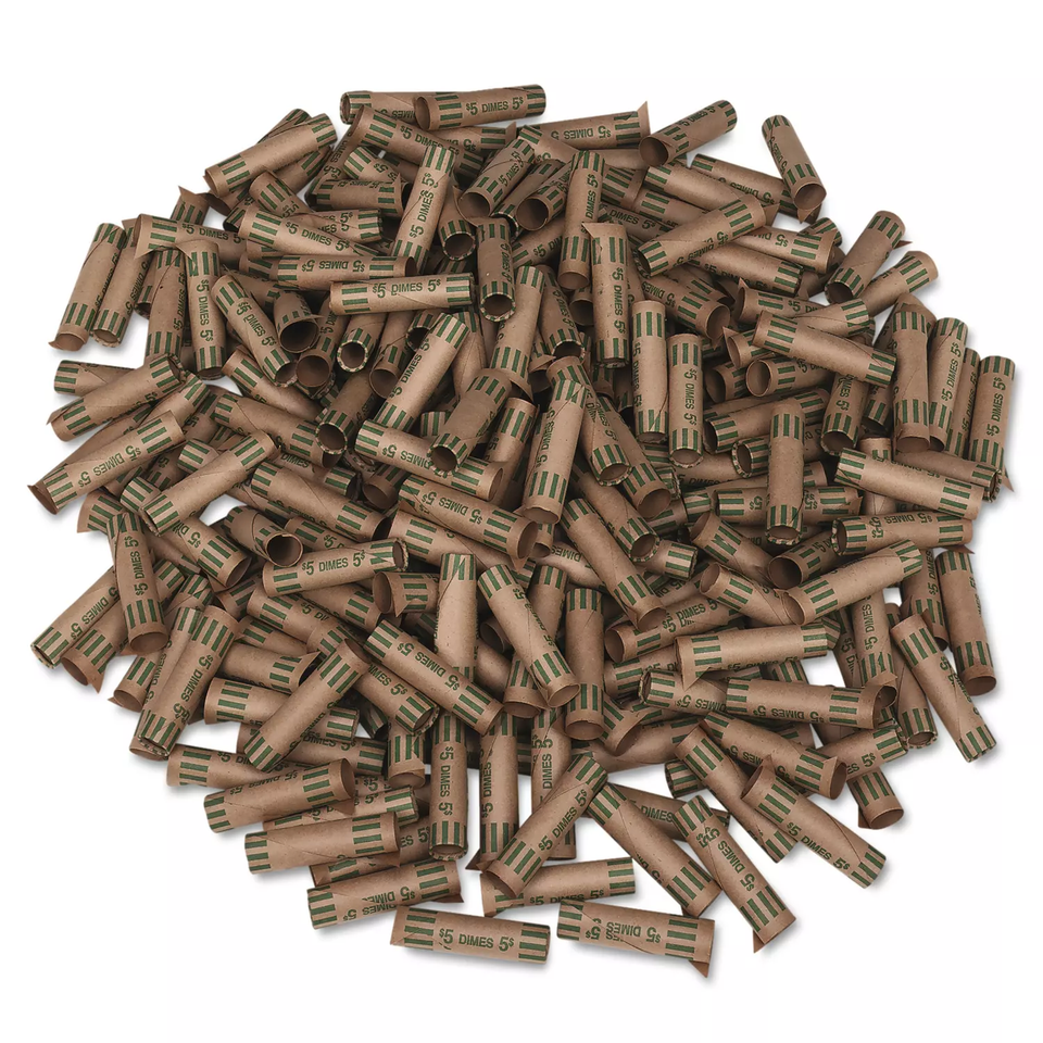 Coin-Tainer Company - Preformed Tubular Coin Wrappers, Dimes, $5 - 1000 ...