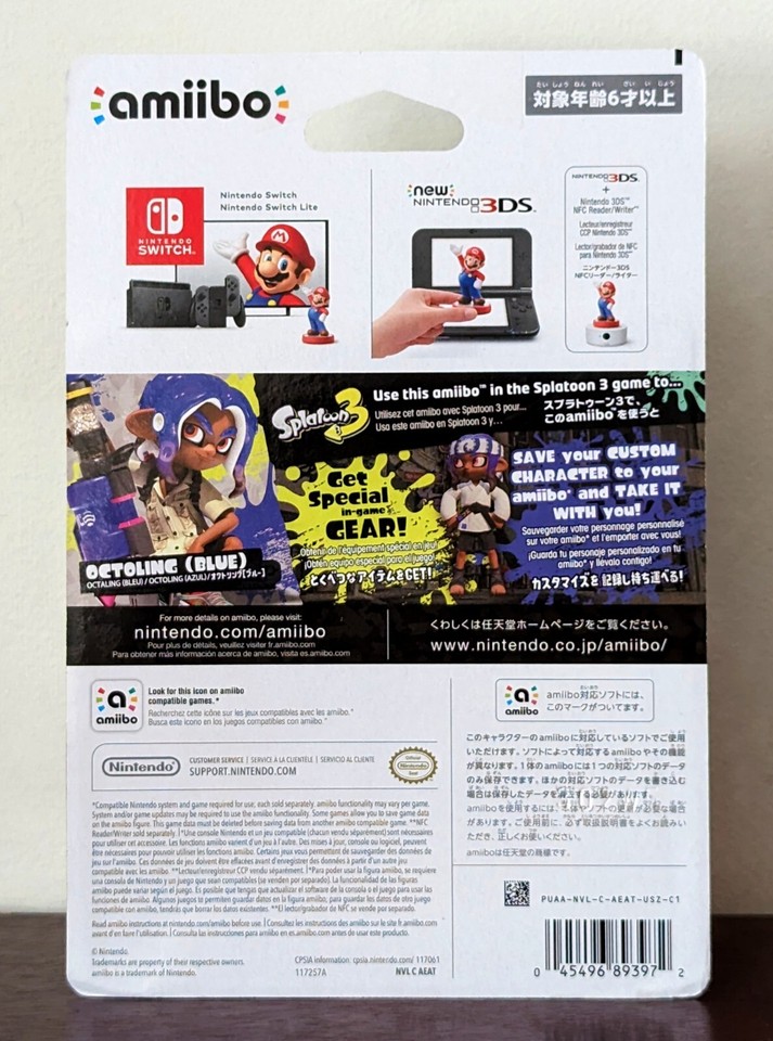Nintendo Splatoon 3 Octoling Blue Amiibo Nintendo Switch SHIPS FAST IN ...