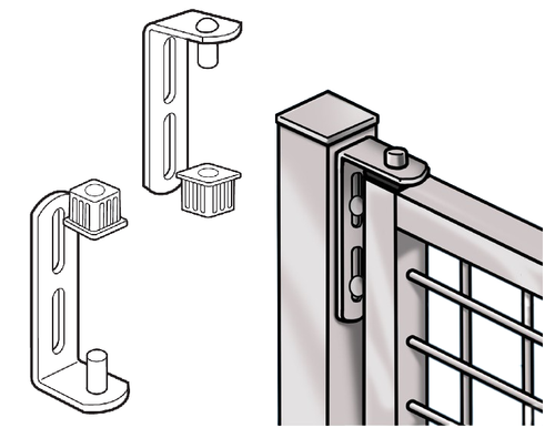 KNOCK IN Gate Hinge Set Fixed Pin for 25x25 30x30 & 38x25 Tube Aviary ...