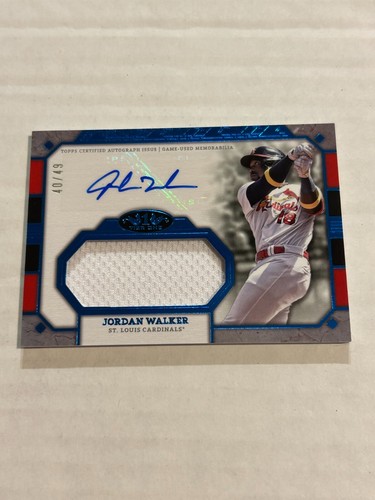 2024 TOPPS TIER ONE JORDAN WALKER 40/49 GAME USED PATCH AUTO CARDINALS ...