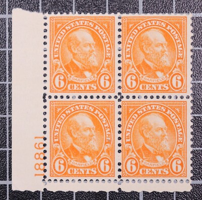 Scott 638 6 Cents Garfield - MNH - Plate Block Of 4 LL 18861 SCV - $20. ...
