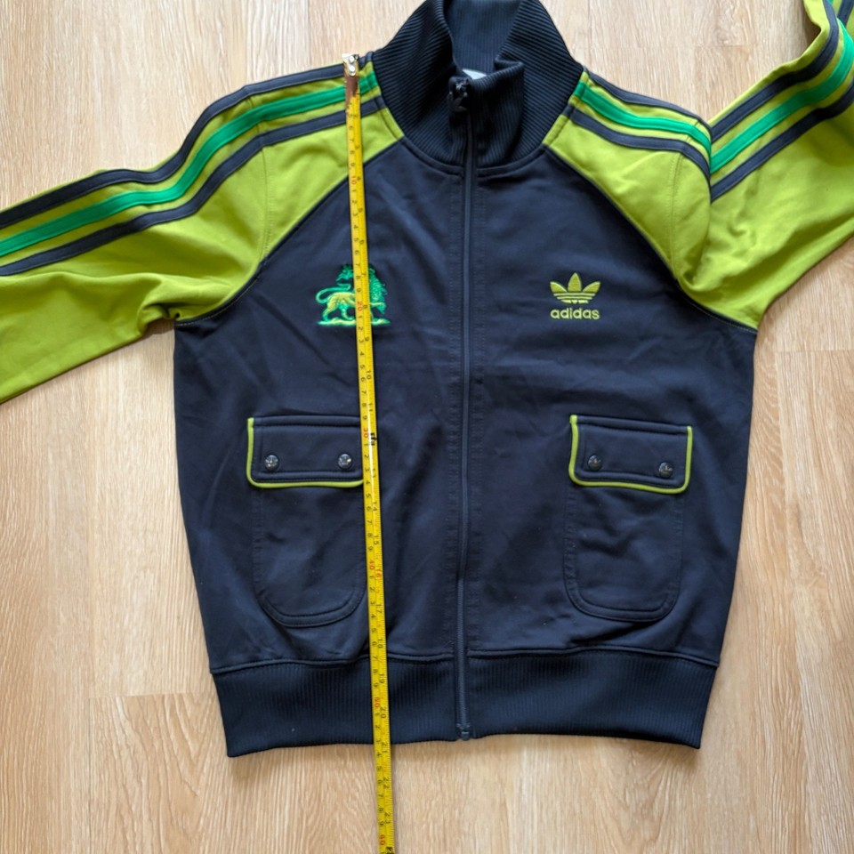 Adidas Originals Jamaica Track Jacket Green Black Trefoil Logo Size S ...