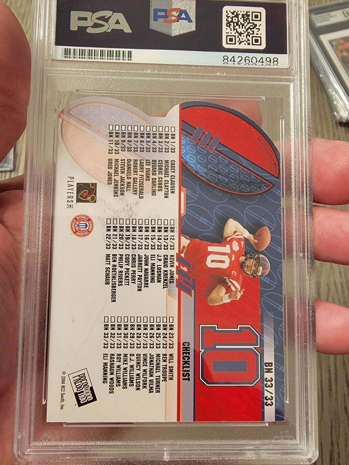 2004 Press Pass - Big Numbers #BN 33 Eli Manning (RC) for sale online ...