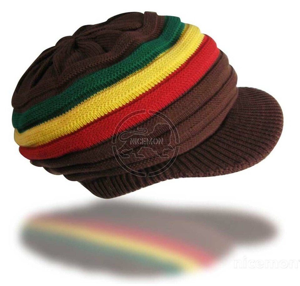 Jamaica Rasta Roots Africa Rastafari Marley Short Crown Hat Cap 100% ...