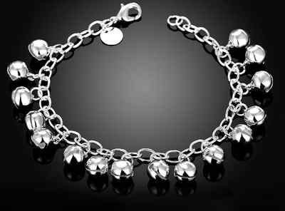 Sterling Silver 925 Bell Bracelet Bells Sounding Bangle Yoga Belly ...