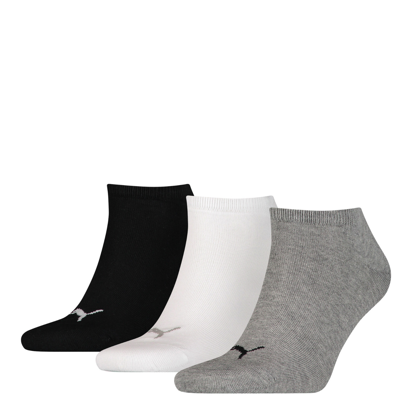 PUMA Sports trainer socks pack of 3. 1 grey/1 black/1 white. Size 2 1/2 ...