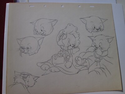 Disney Three Orphan Kittens 1935 Silly Symphony Production cel Drawing ...