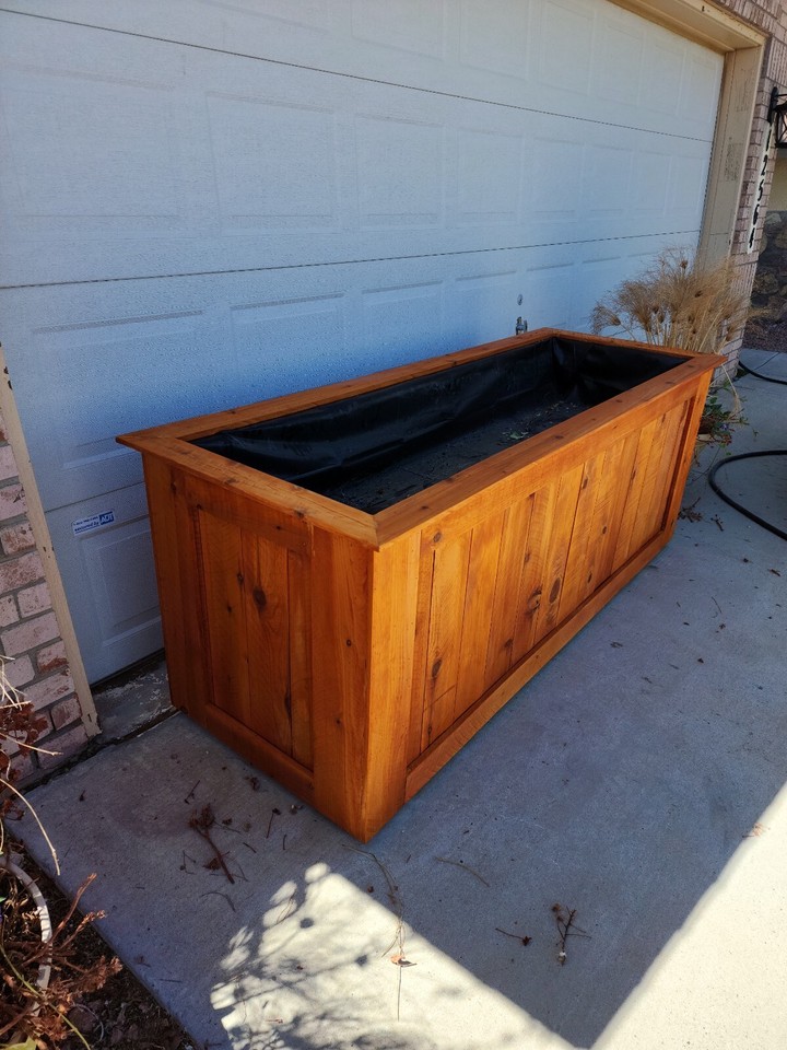 Large Rectangular Cedar Wooden Planters Garden Outdoor Flower Plant ...