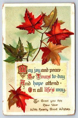 New Year Hearty Good Wishes Joy Peace Be Yours Clapsaddle c1910 ...