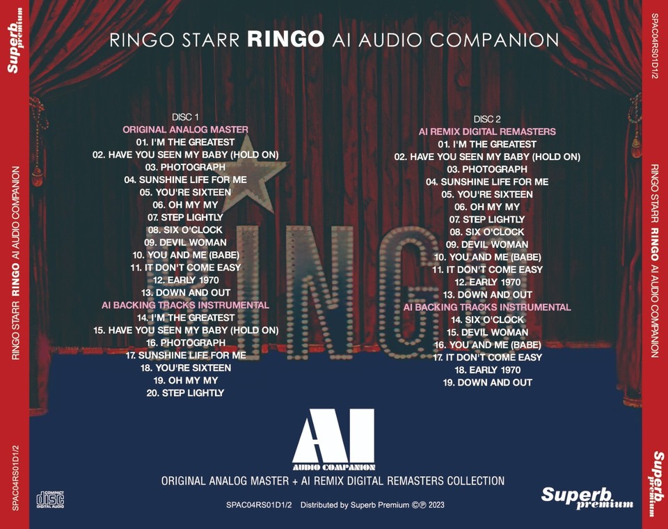 RINGO STARR / RINGO ORIGINAL ANALOG MASTER + AI REMIX DIGITAL REMASTERS 2CD | eBay