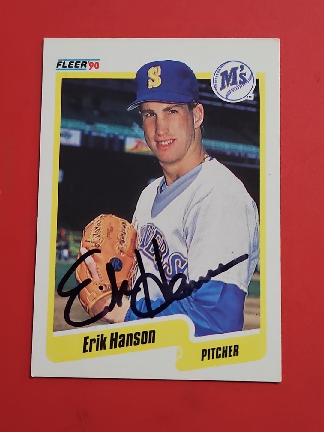 ⚾️ ERIK HANSON AUTO SIGNED AUTOGRAPHED 1990 FLEER ROOKIE RC CARD # 514 ...