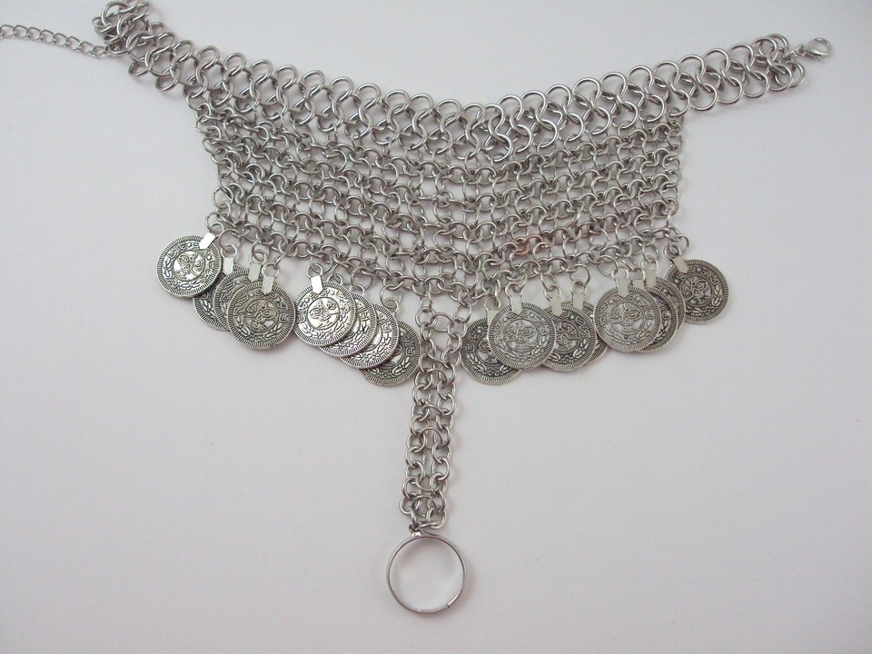 Silver Ankle Bracelet Jingle Ball Chime Anklet Mesh Boho Coins Festival ...