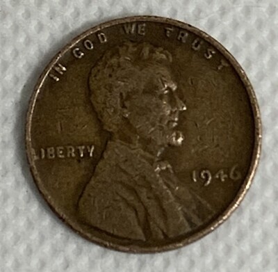 1946 Wheat Penny No Mint Mark Extremely Rare Error On The Rim "L" In ...