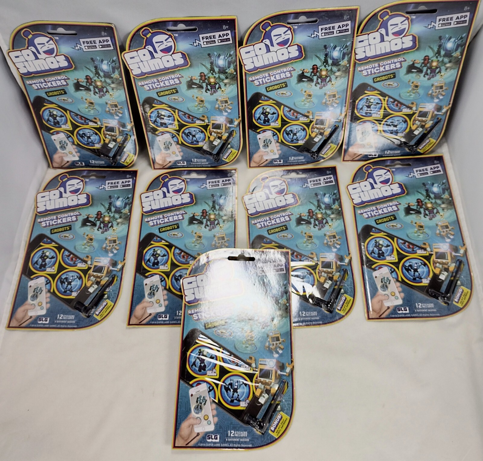 Go Sumos GroBots Remote Control Stickers Lot of 9 Bonus NoFi Poly Vinyl ...