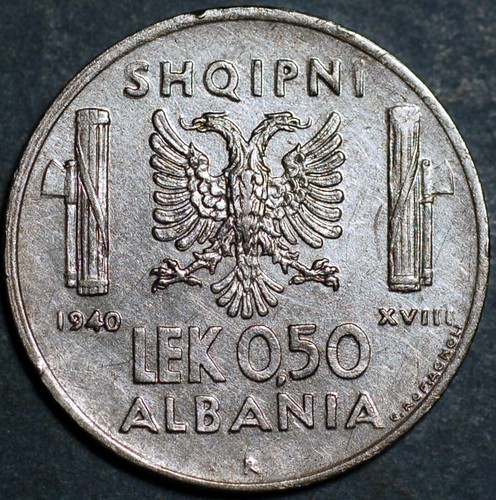 Albania 0.50 Lek 1940 Vittorio Emanuele III KM# 30 | eBay