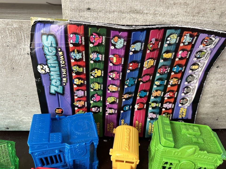 Zomblings Big Job Lot Bundle Little Rubber Figures + Vehicles & Houses ...